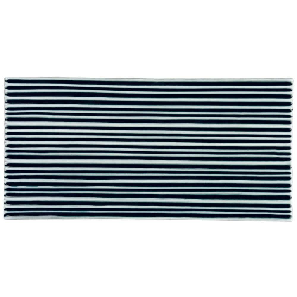 Ivy Hill Tile Delphi Midnight Blue 4.33 in. x 0.51 in. Polished Glass ...
