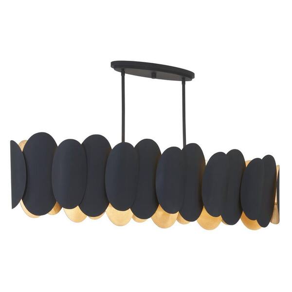 Minka Lavery Vailen 10-Light Dark Matte Black and Textured Gold Island ...