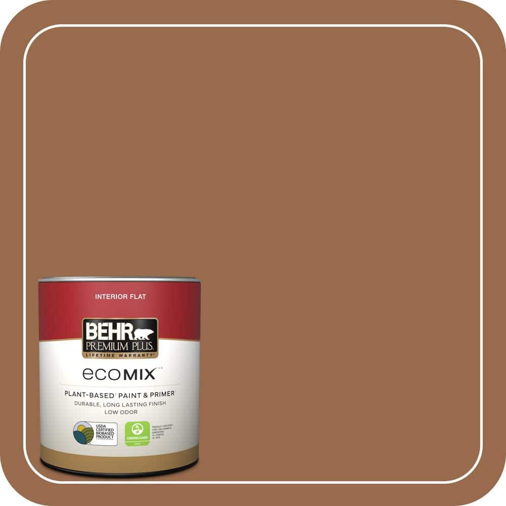 BEHR PREMIUM PLUS 1 qt. #S230-7 Toasted Bagel Flat EcoMix Plant-Based ...