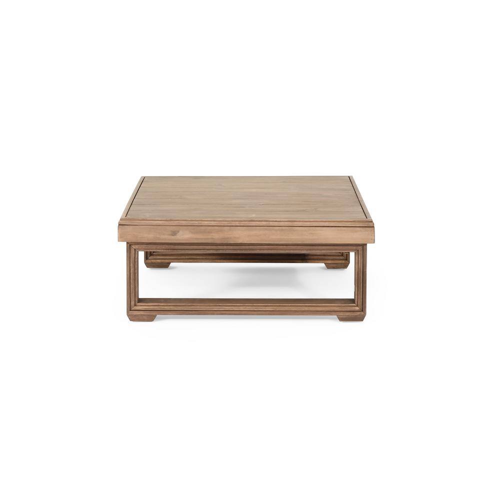 Zeus & Ruta Brown Acacia Wood Outdoor Coffee Table AS-116 - The Home Depot