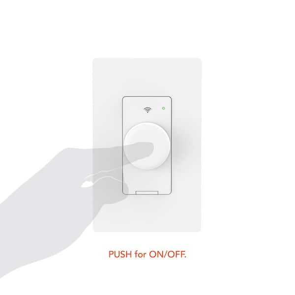 Commercial Electric 15 Amp Single-Pole White Smart Rotary Dimmer Light ...