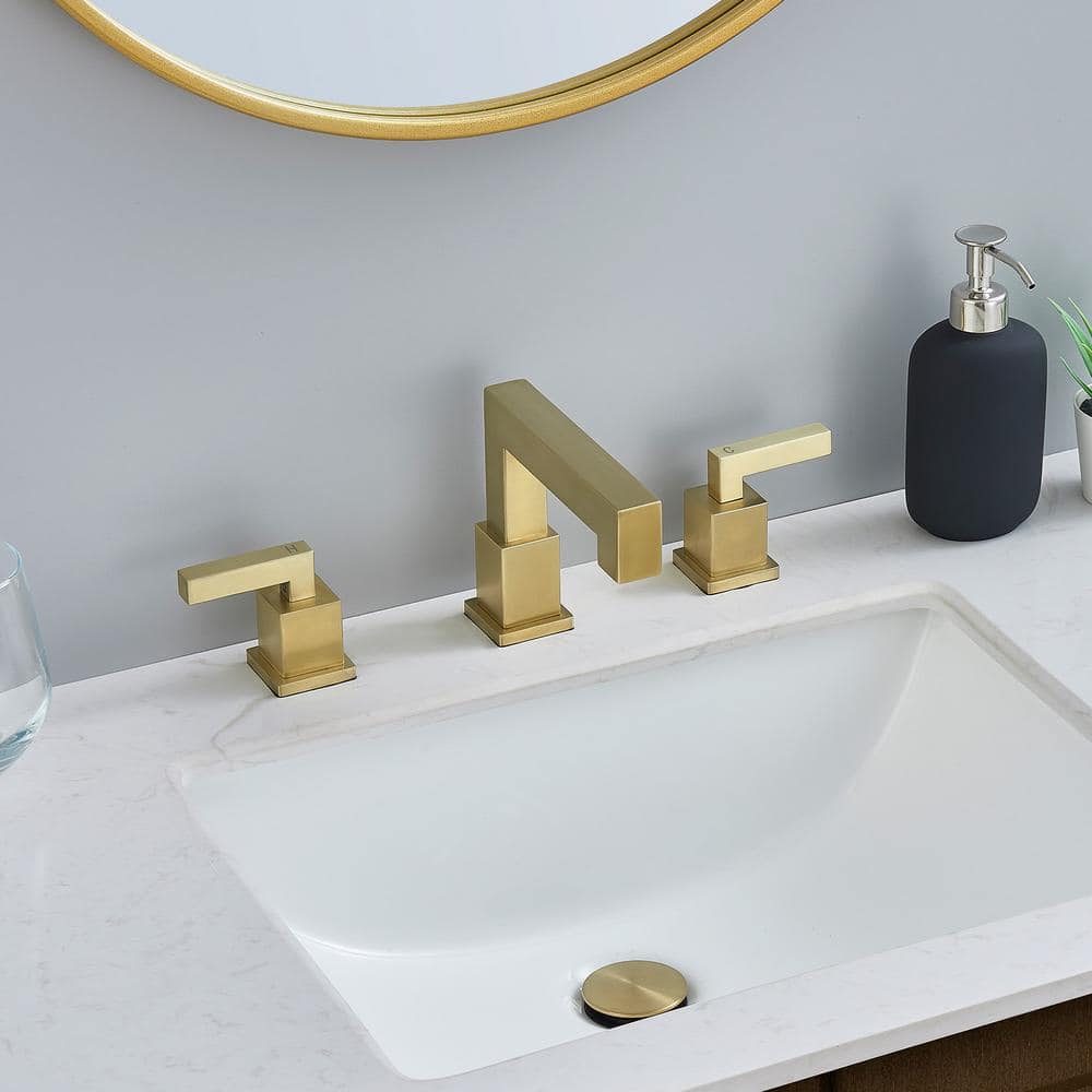 Staykiwi 8 in. Widespread Double Handle Bathroom Faucet in Brushed Gold ...
