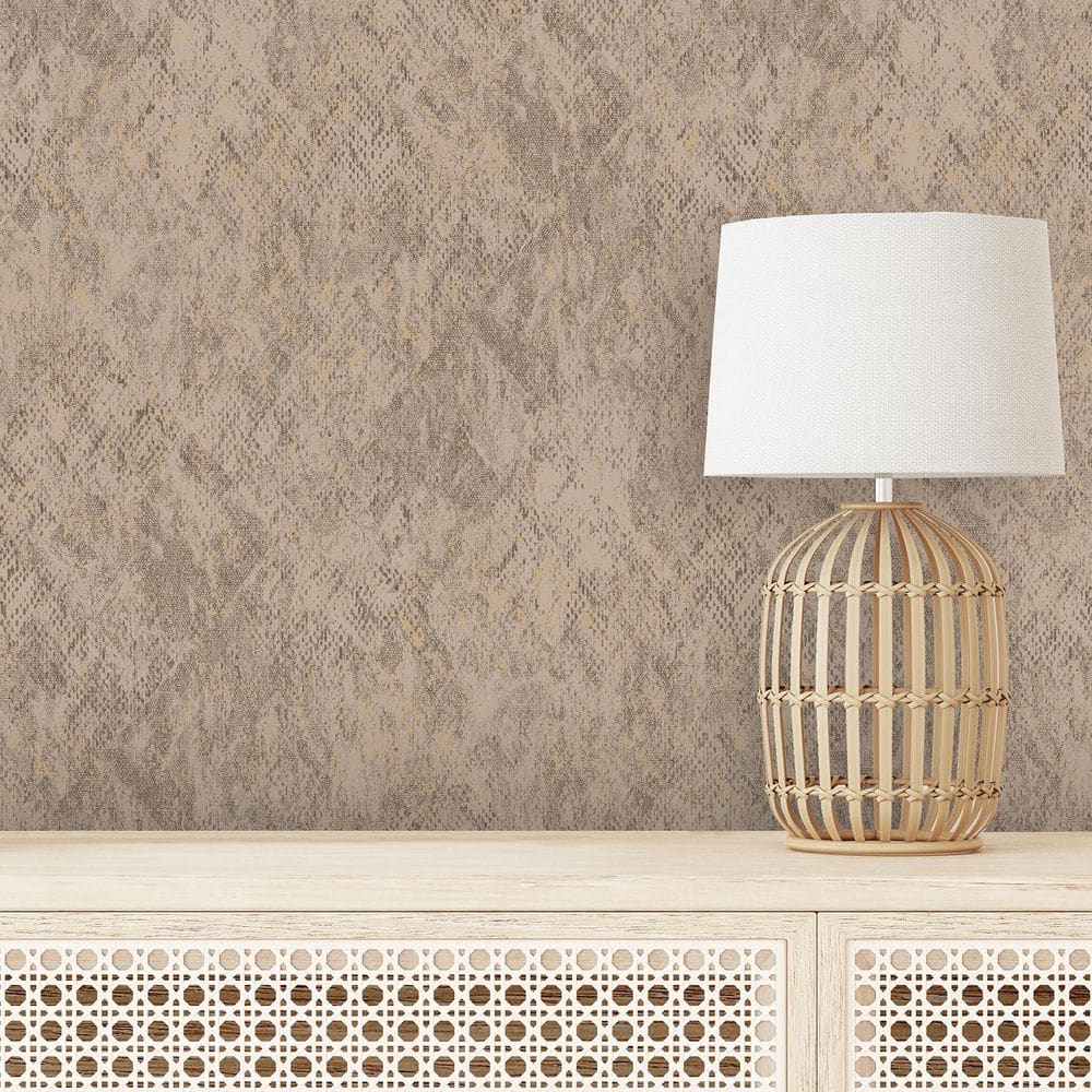 Veer Decor Python Diamond Texture Taupe Wallpaper VRNO18-433 - The Home ...