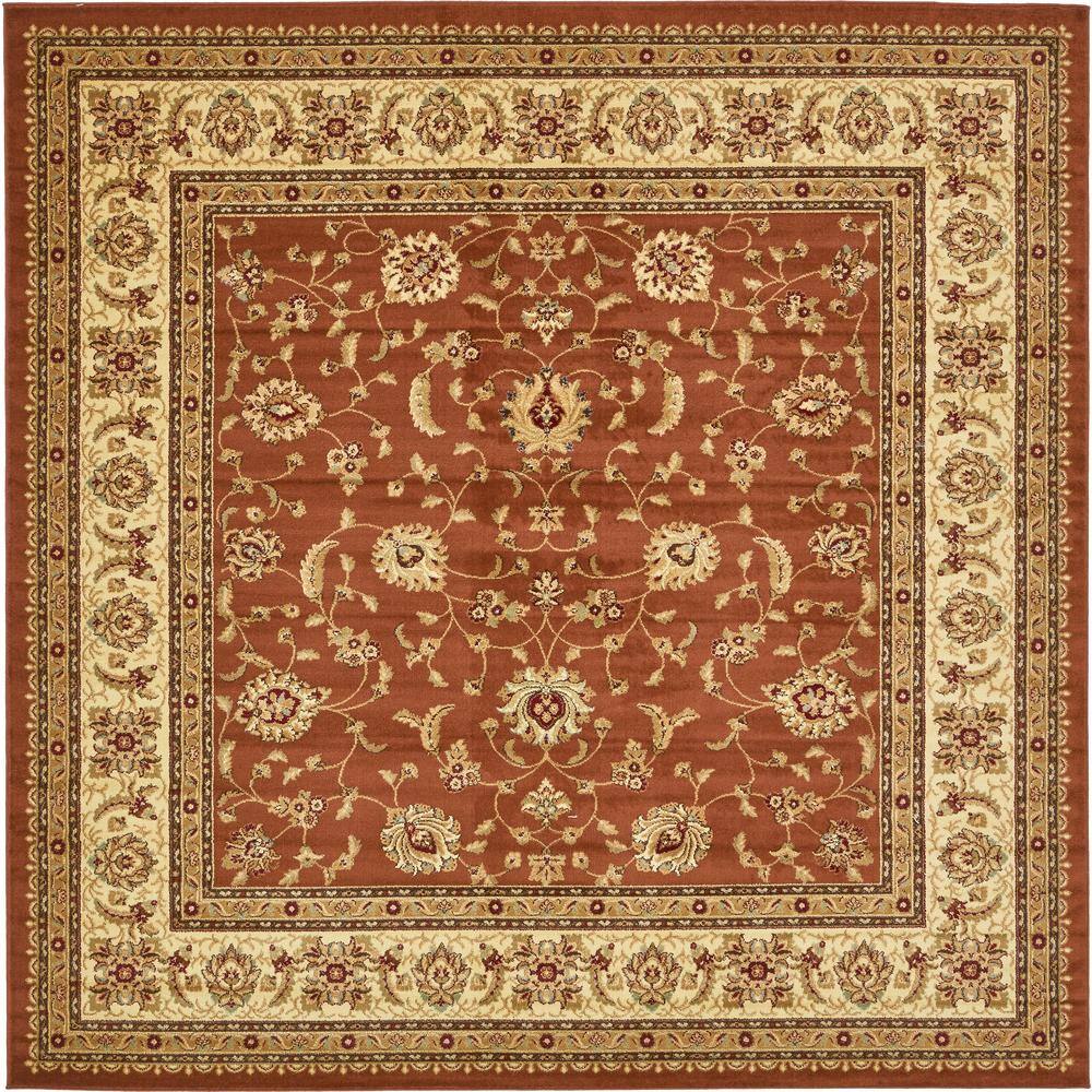 Unique Loom Voyage St. Louis Brick Red 10' 0 x 10' 0 Square Rug 3132933 ...