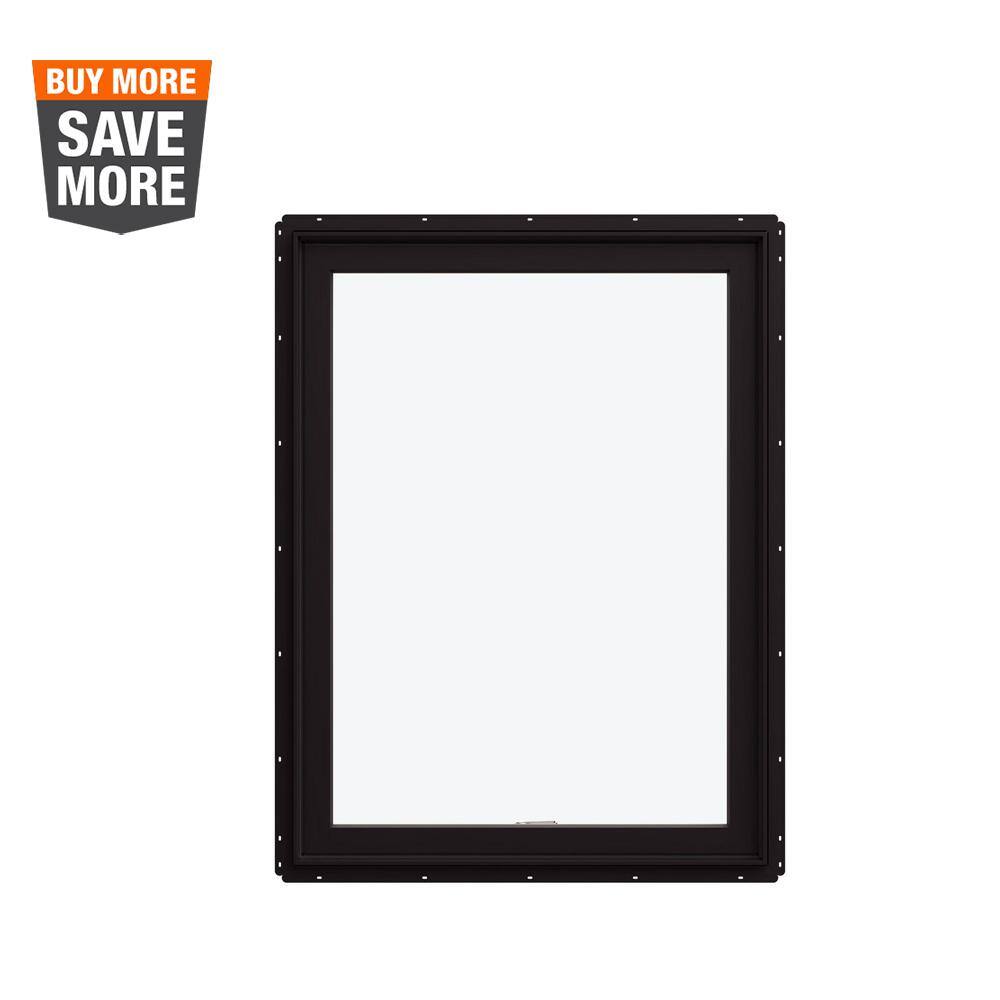 JELD-WEN 32 in. x 48 in. W-5500 Right-Hand Casement Wood Clad Window ...