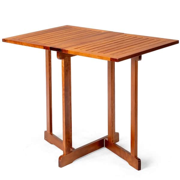 Karl home 3Ft. Brown Rectangular Patio Folding Wood Table K1G56001069 ...