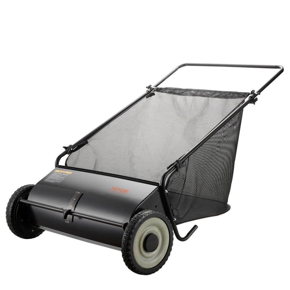 Tahanbath 26 in. Push Lawn Sweeper Leaf/Grass Collector with 4 Brushes ...