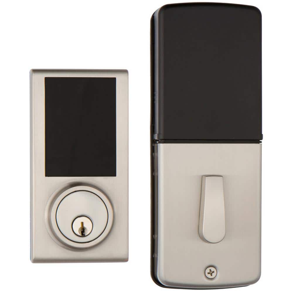 DELANEY HARDWARE Satin Nickel Touchscreen Single Cylinder Deadbolt ...