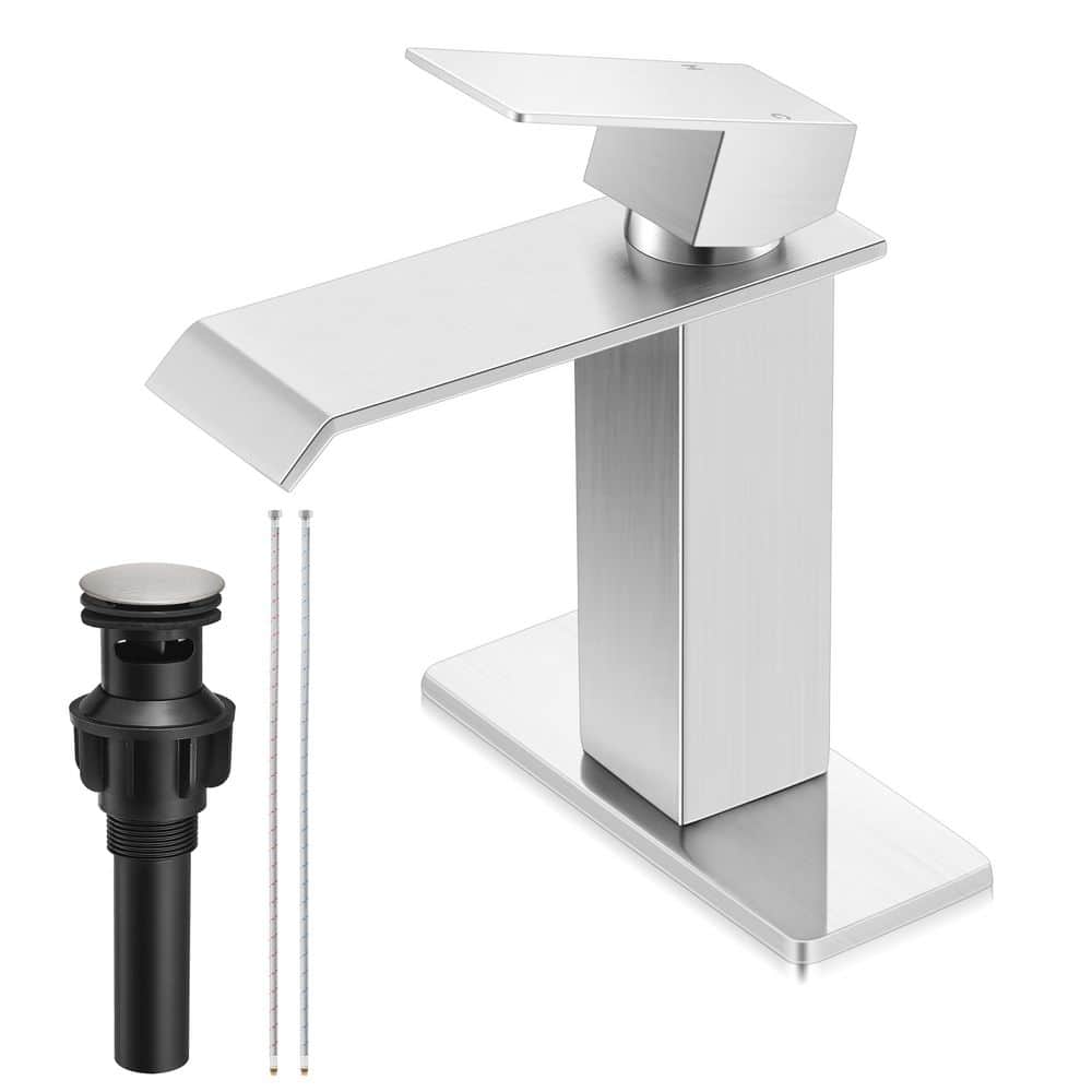 MTTCLE Single Handle Waterfall Spout Single Hole Bathroom Sink Faucet ...