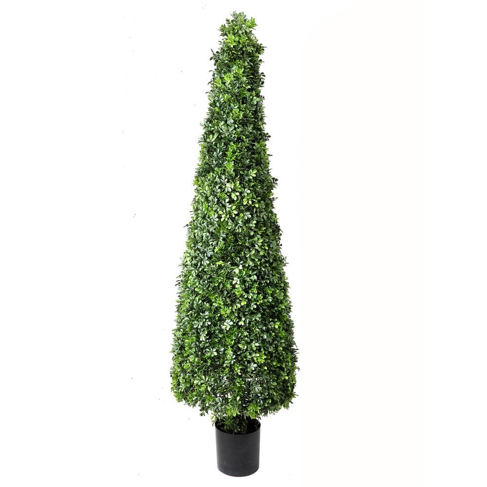Regency International 6 ft. Green Artificial Boxwood Tree in Pot ...