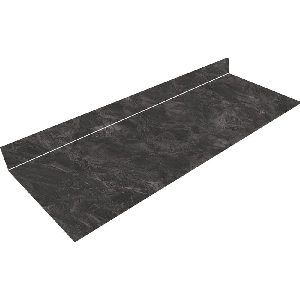THINSCAPE 6 ft. L x 25 in. D Engineered Composite Countertop in Notte ...