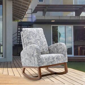 Sudzendf Pink Teddy Wood Indoor Outdoor Rocking Chair with White ...