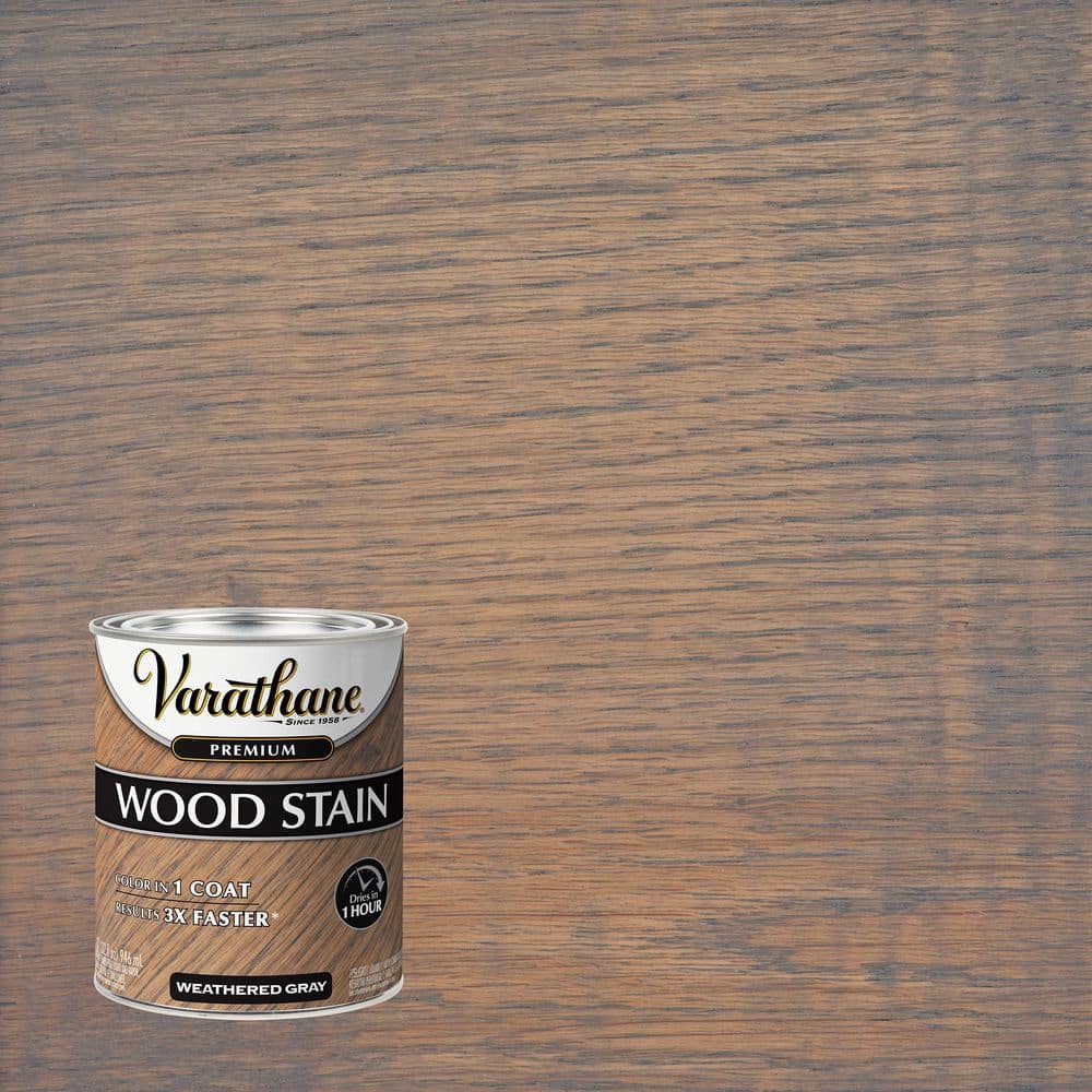 Varathane 1 qt. Weathered Gray Premium Fast Dry Interior Wood Stain (2 ...