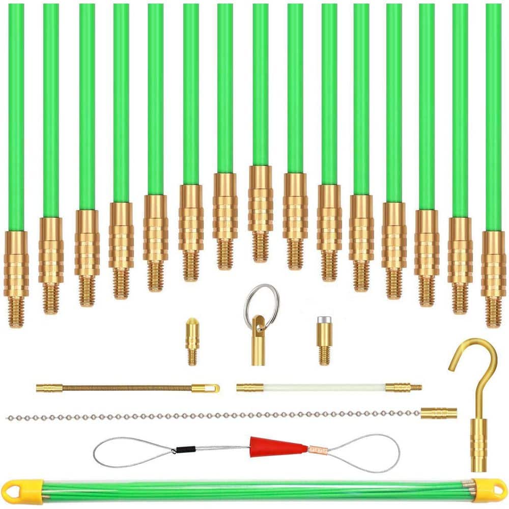 YICHUHAOXI 50 ft. Fiberglass Electrical Wire Running Pull/Push Kit with ...