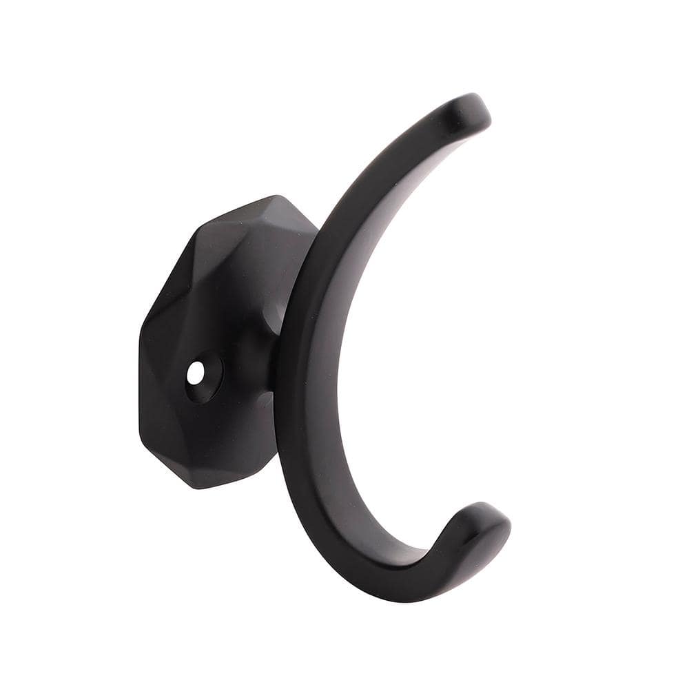 HICKORY HARDWARE Karat 1-1/4 in. Matte Black Hook (5-Pack) H077848MB-5B ...