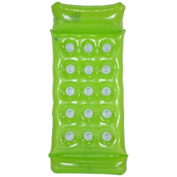Northlight 64.75 in. Green Inflatable 15-Pocket Swimming Pool Lounge ...