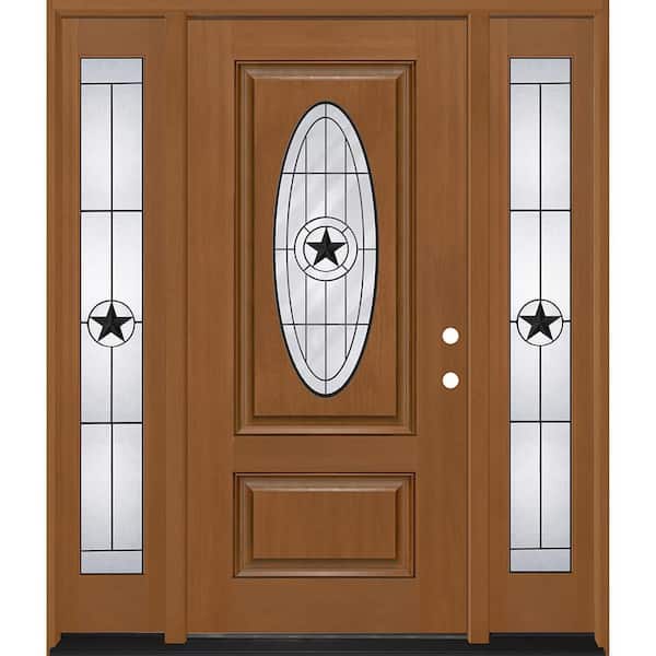 Steves & Sons Regency 68 in. x 80 in. 3/4L Oval Alamo Glass LHIS AutmWh ...