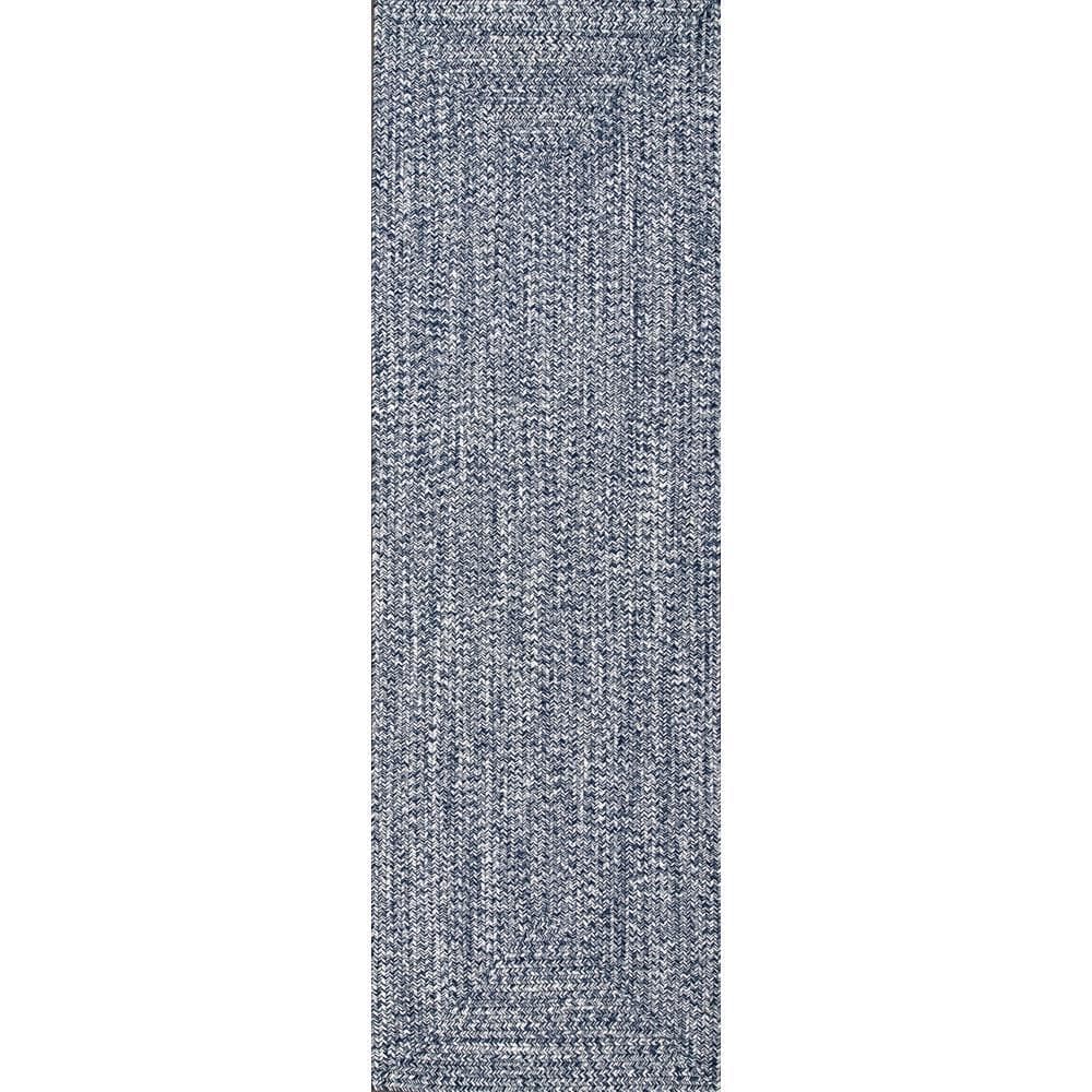 nuLOOM Lefebvre Casual Braided Light Blue 3 ft. x 10 ft. Indoor/Outdoor ...