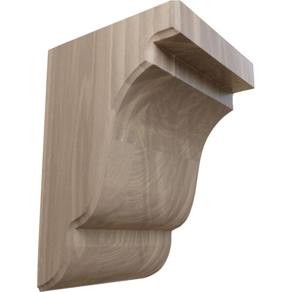 Ekena Millwork 5-1/4 in. x 5 in. x 7-1/2 in. Unfinished Walnut Bedford ...