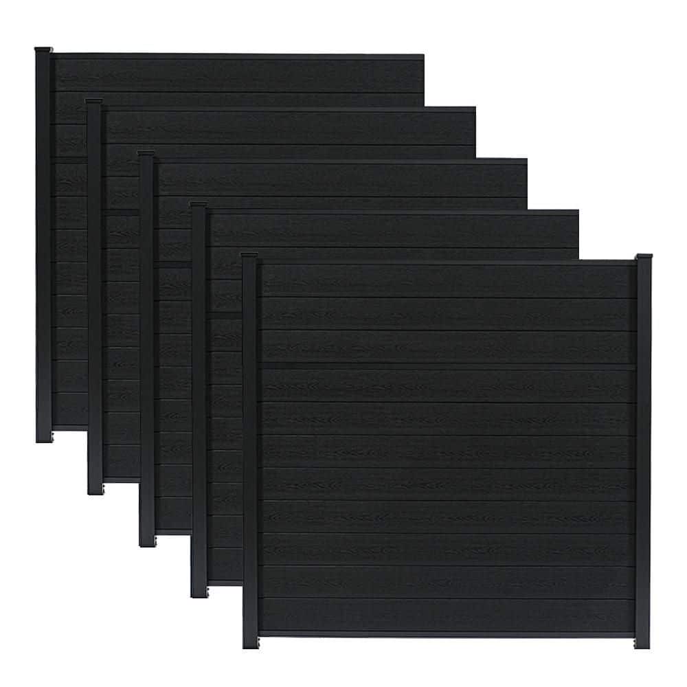GWF Classic Privacy 6 ft. x 6 ft. Charcoal Composite Wood Board on ...