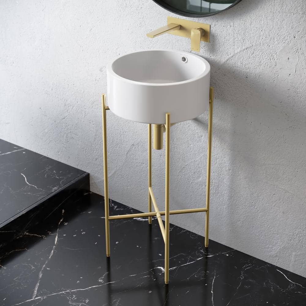Swiss Madison Monaco Ceramic White Double Console Sink Basin and Legs ...