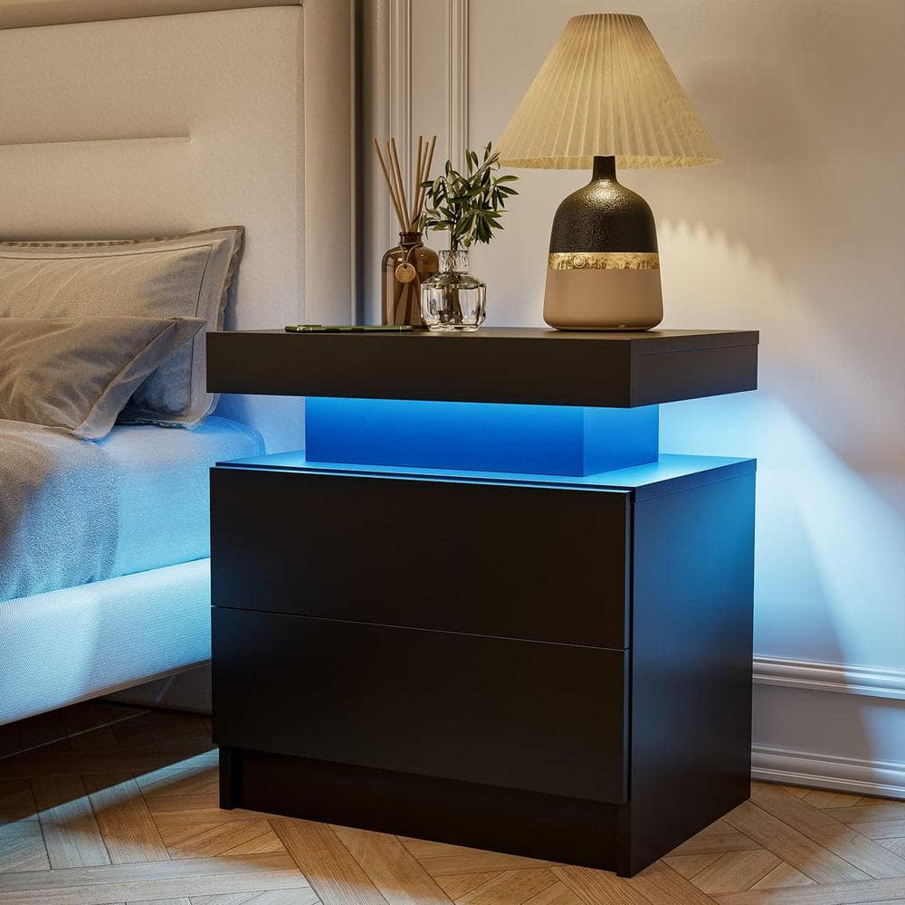 Black gloss bedside cabinets store
