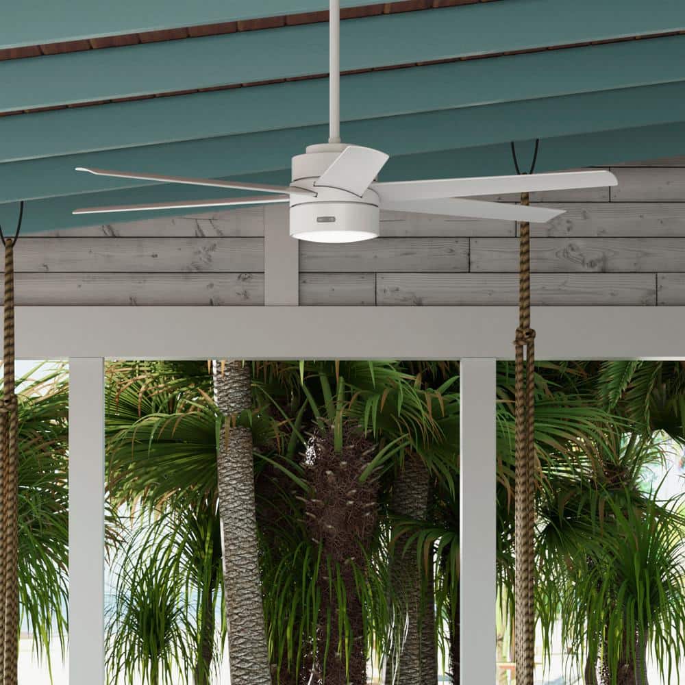 Hunter Solaria 72 in. Integrated LED Outdoor Fresh White Ceiling Fan ...
