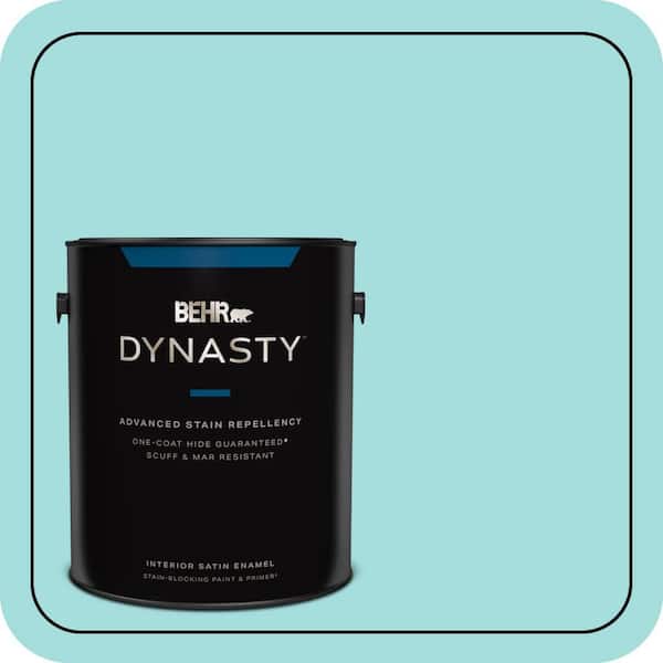 BEHR DYNASTY 1 gal. #500A-3 Aqua Spray Satin Enamel Interior Stain ...