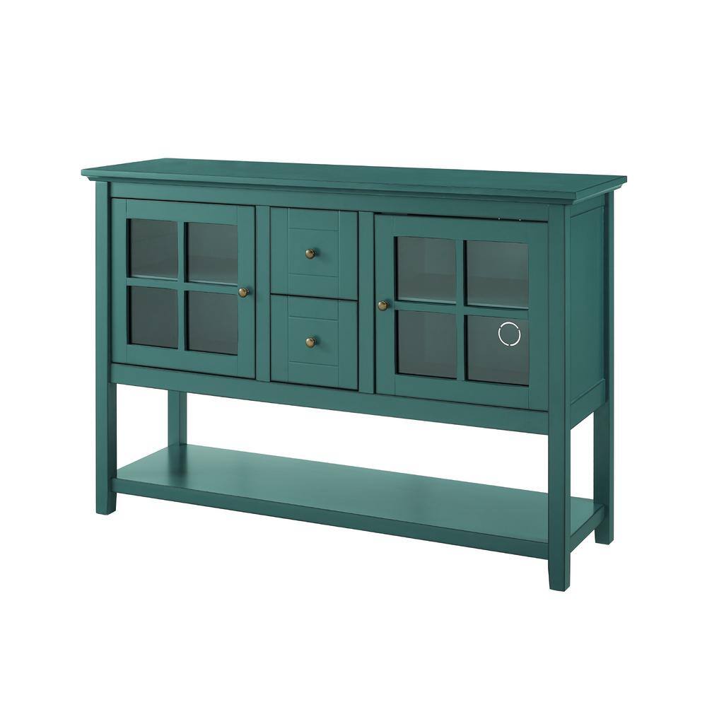Walker Edison Furniture Company 52 in. Transitional Wood and Glass ...