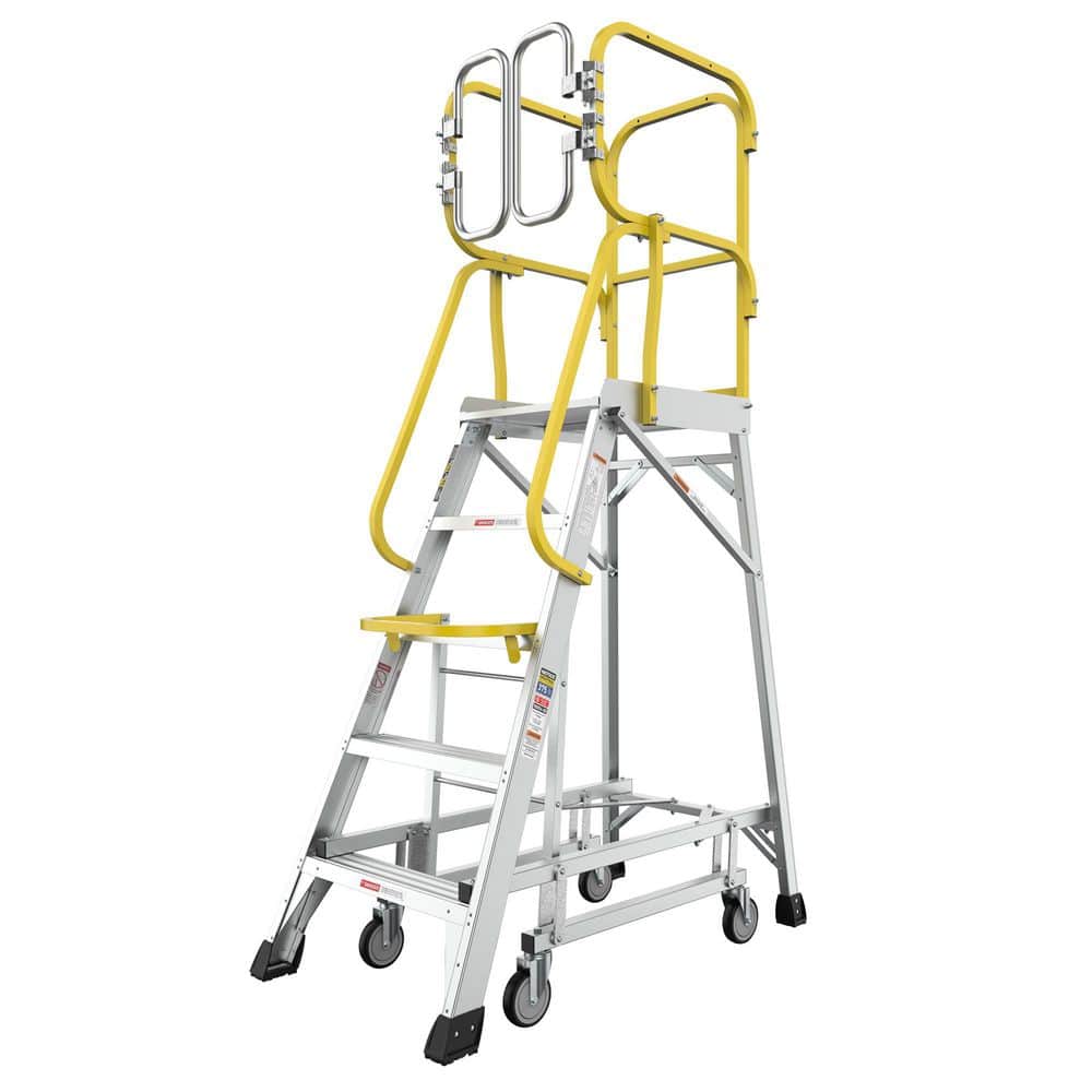 maocao hoom 7 ft. Aluminum Hybrid Platform Ladder 4.5 ft. Reach, 5 Step ...