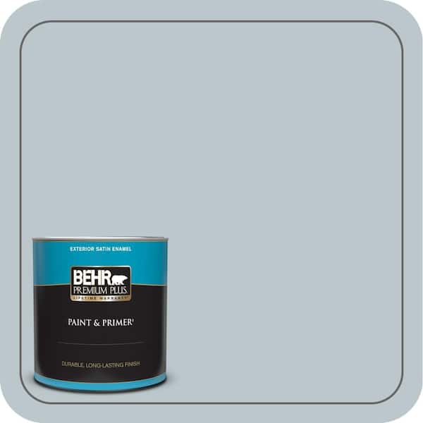 BEHR PREMIUM PLUS 1 qt. #PPH-42 Nautical Gray Satin Enamel Exterior ...