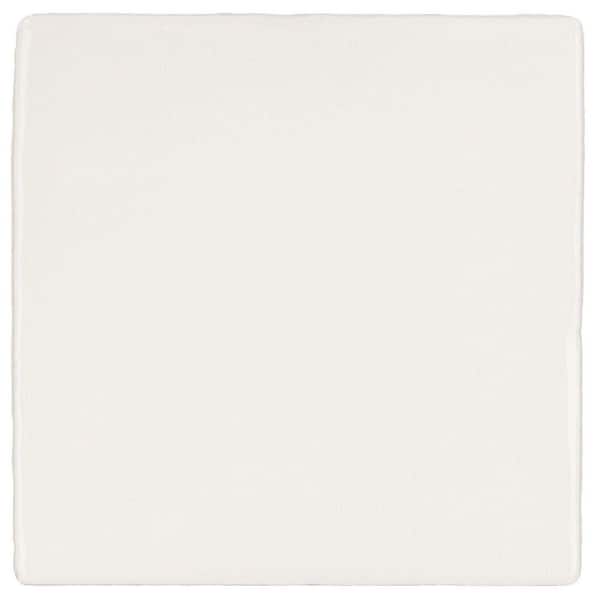 ANDOVA Fion Keissi White 4 in. x 4 in. Mediterranean-Inspired Glossy ...