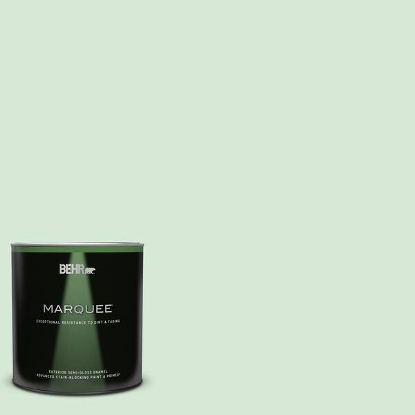 BEHR MARQUEE 1 qt. #M410-1 Jade Mist Semi-Gloss Enamel Exterior Paint ...