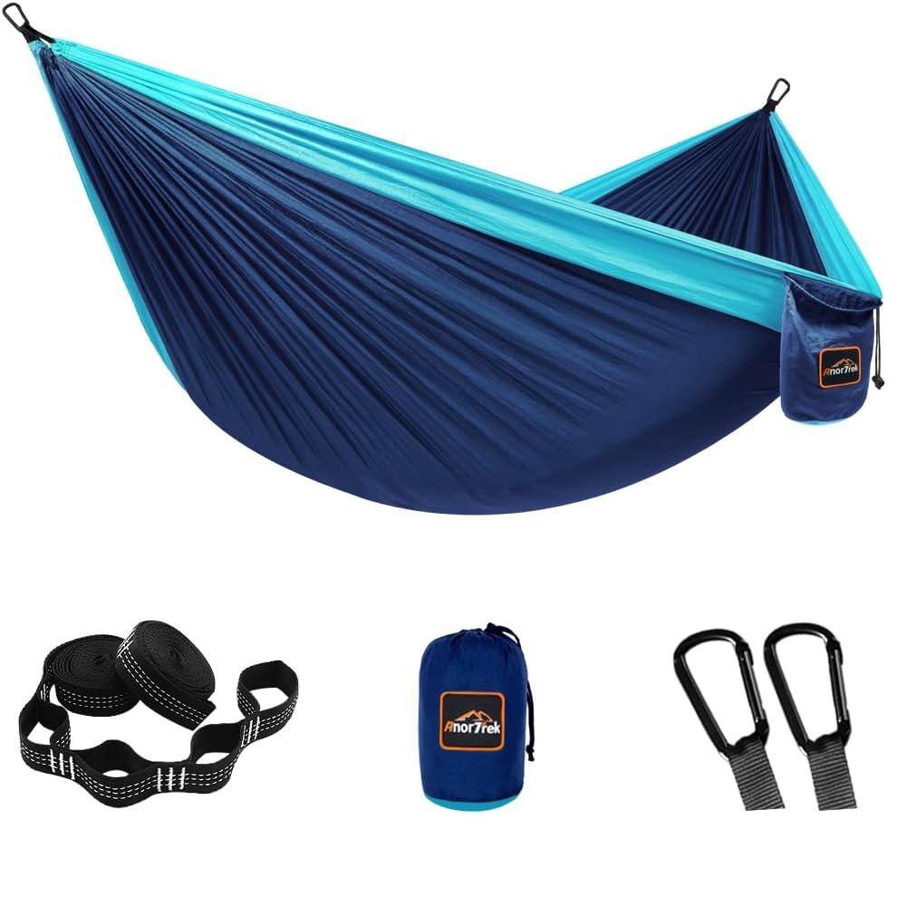 ITOPFOX 9.8 ft. Portable Hammock Bed Hammock in Blue And Navy ...