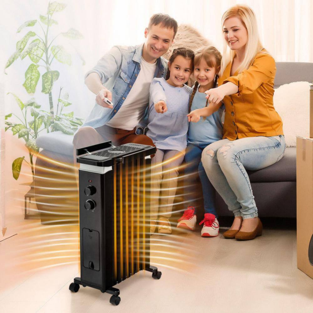 Clihome 1500-Watt Electric Oil-filled Radiant Space Heater Portable ...