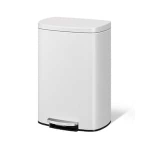 Innovaze 13 Gal. Silver Oval Step-On Metal Household Trash Can for ...