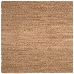 SAFAVIEH Natural Fiber Natural/Beige 8 ft. x 8 ft. Square Solid Area ...