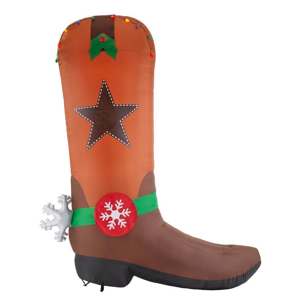 Home Accents Holiday 11 ft Giant-Sized LED Inflatable Cowboy Boot ...