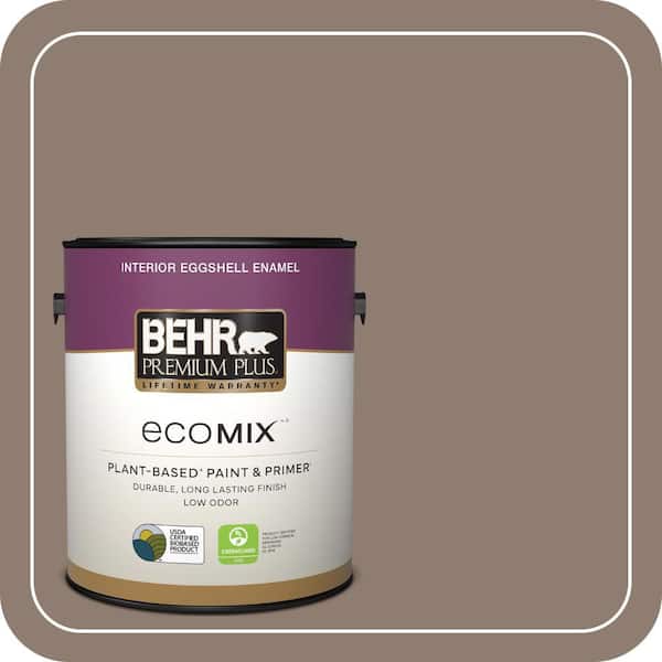 BEHR PREMIUM PLUS 1 gal. #N180-5 Bridle Leather Eggshell Enamel EcoMix ...