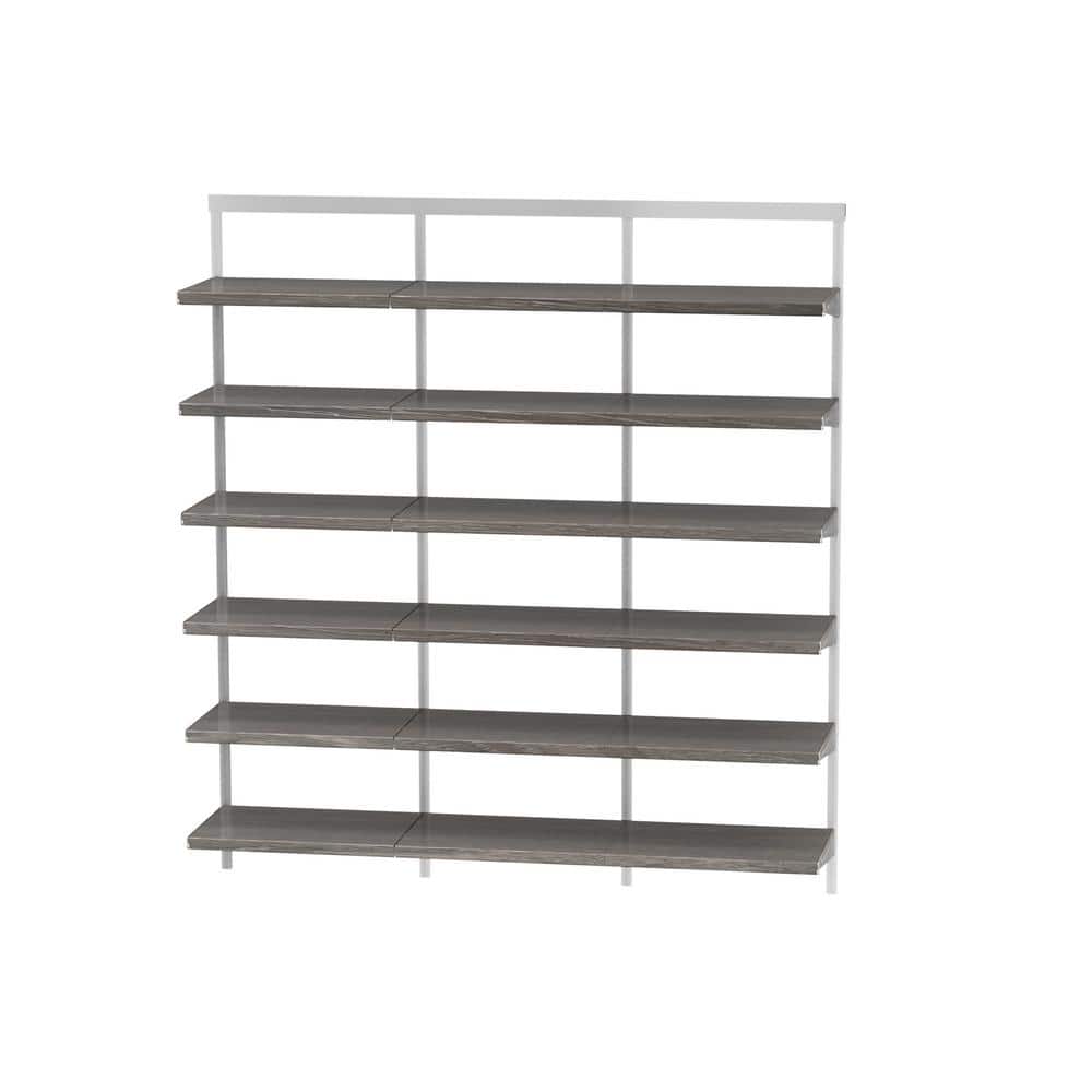 Everbilt Genevieve 6 ft. Gray Adjustable Closet Organizer Triple 6 ...