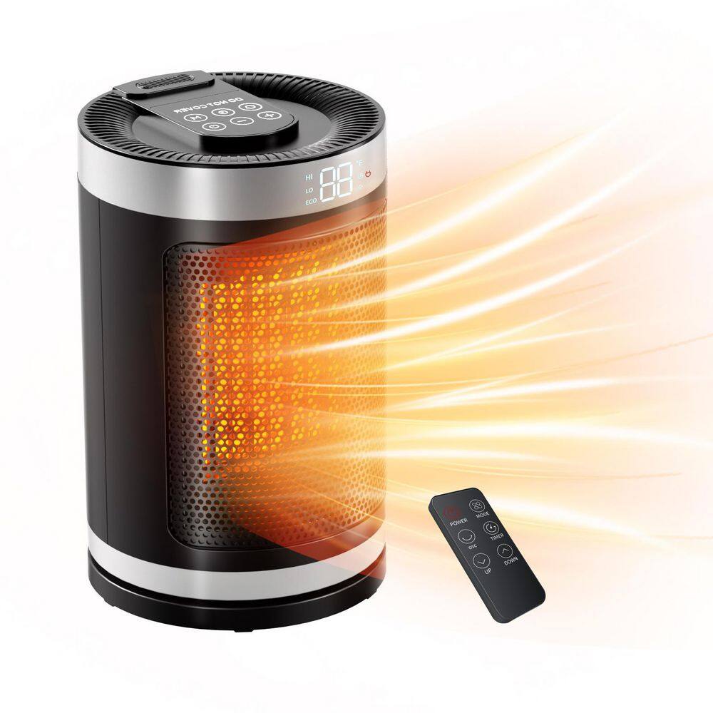 1500-Watt 9.8 in. Tower Ceramic Convection Electric Space Heater in ...