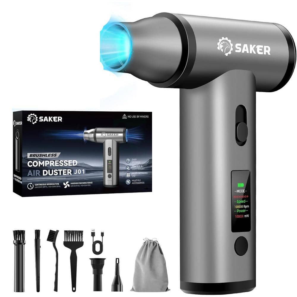 Saker Compressed Air Duster for Deep Cleaning 110000RPM Slide ...