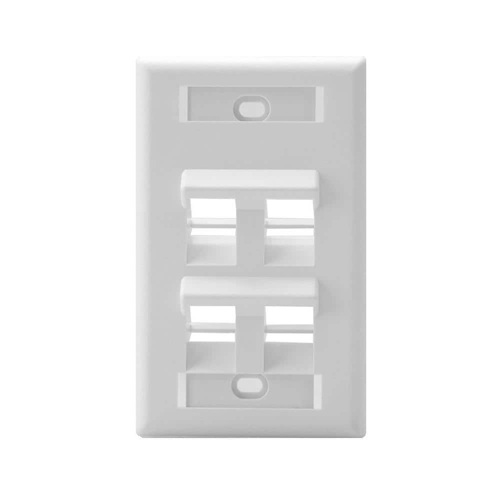 Leviton White 1-Gang Audio/Video Wall Plate (1-Pack) 42081-4WS 42081 ...
