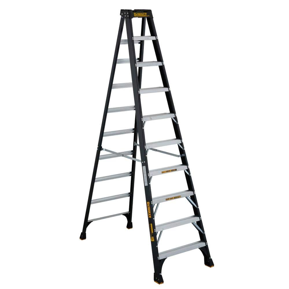 DEWALT 10 ft. Fiberglass Step Ladder(14.2 ft. Reach), 300 lbs. Load ...
