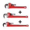 RIDGID 10 in. + 18 in. + 24 in. Straight Pipe Wrench 3 Pc Set for Heavy ...