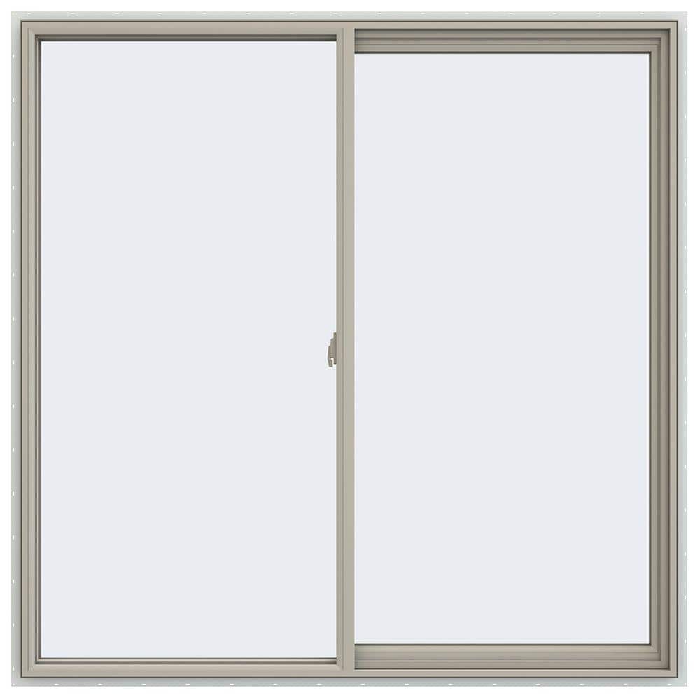 JELD-WEN 59.5 in. x 59.5 in. V-2500 Series Desert Sand Vinyl Right ...