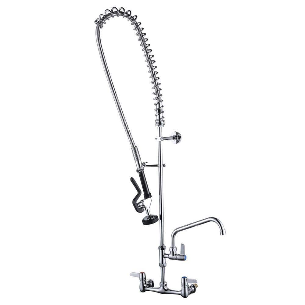 ALEASHA Commercial 43 in. Triple-Handle Pull Down Sprayer Kitchen ...