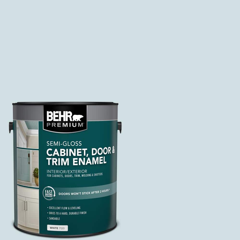 BEHR PREMIUM 1 gal. #HDC-CT-16B Waterfall Semi-Gloss Enamel Interior ...