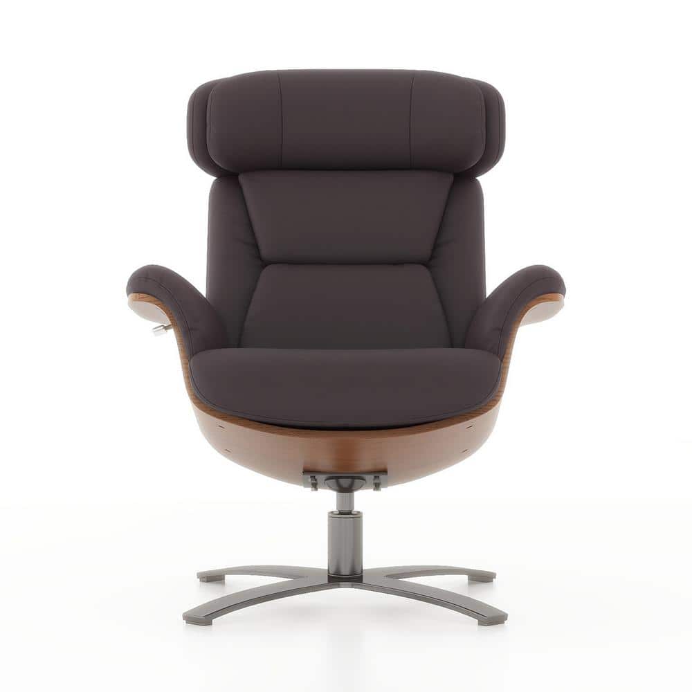 Jennifer Taylor Jovan 31.5 in. Mid-Century Modern Genuine Leather ...