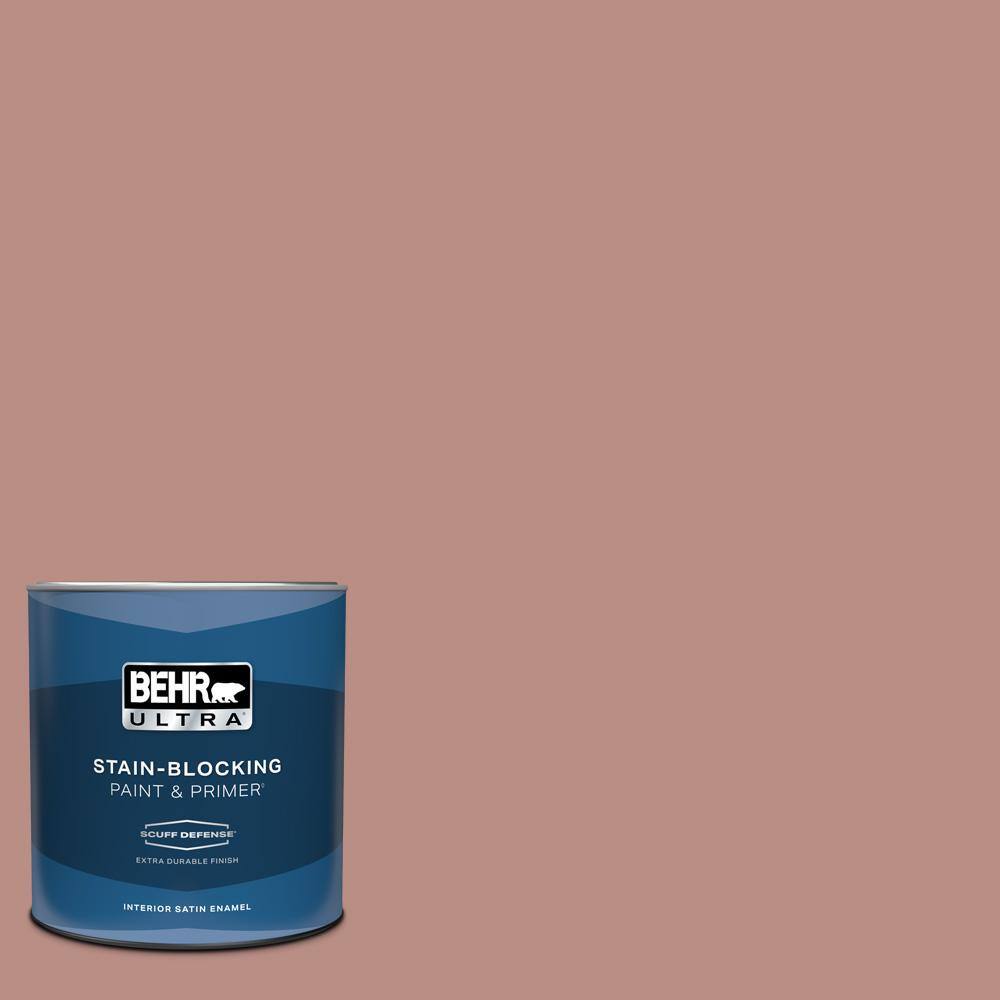 BEHR ULTRA 1 qt. #170F-5 Brick Dust Extra Durable Satin Enamel Interior ...